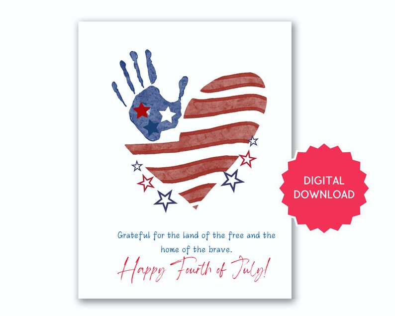 Flag 4th of July Handprint Craft - 4th of July Independence Day USA ...