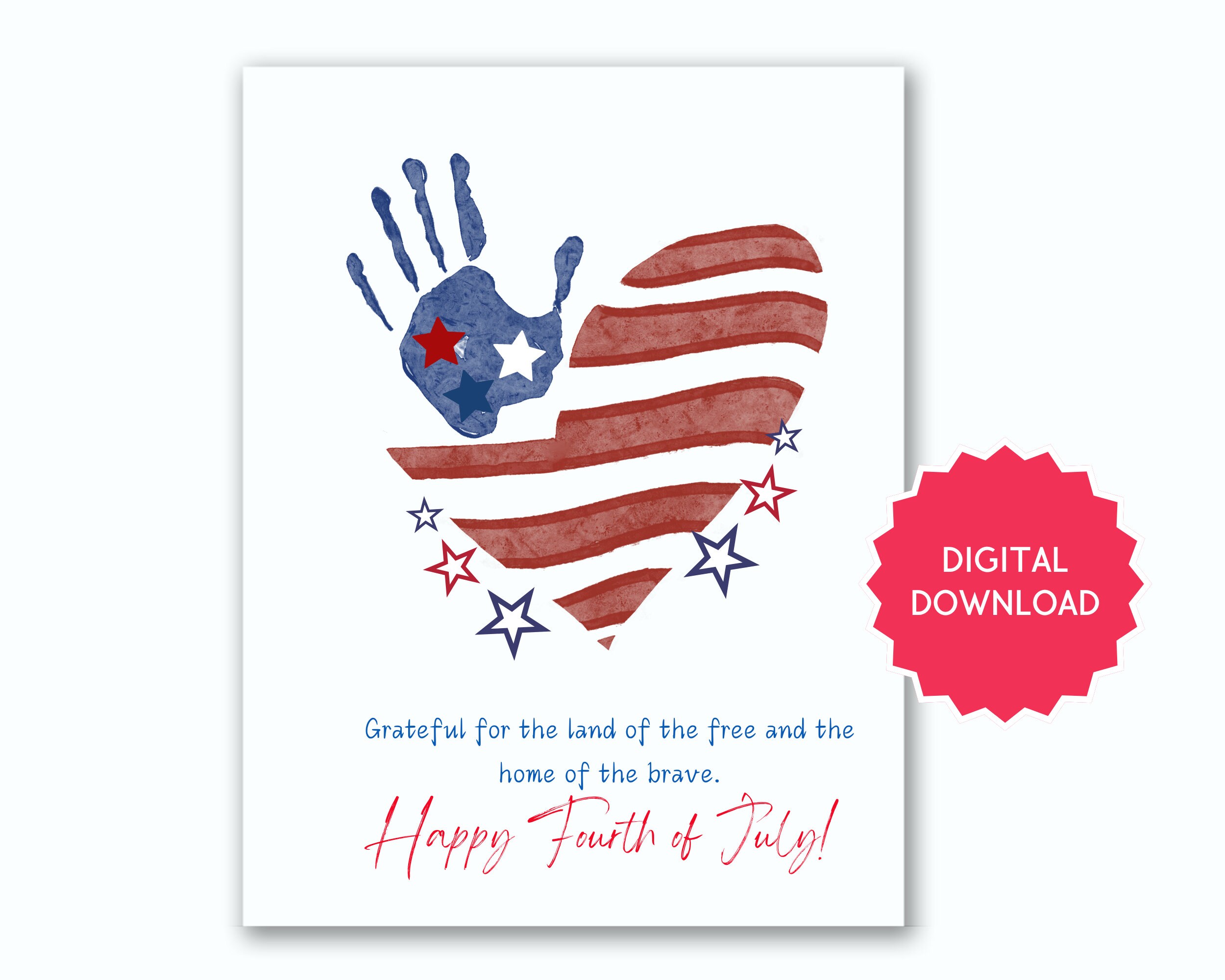 Flag 4th of July Handprint Craft - 4th of July Independence Day USA ...