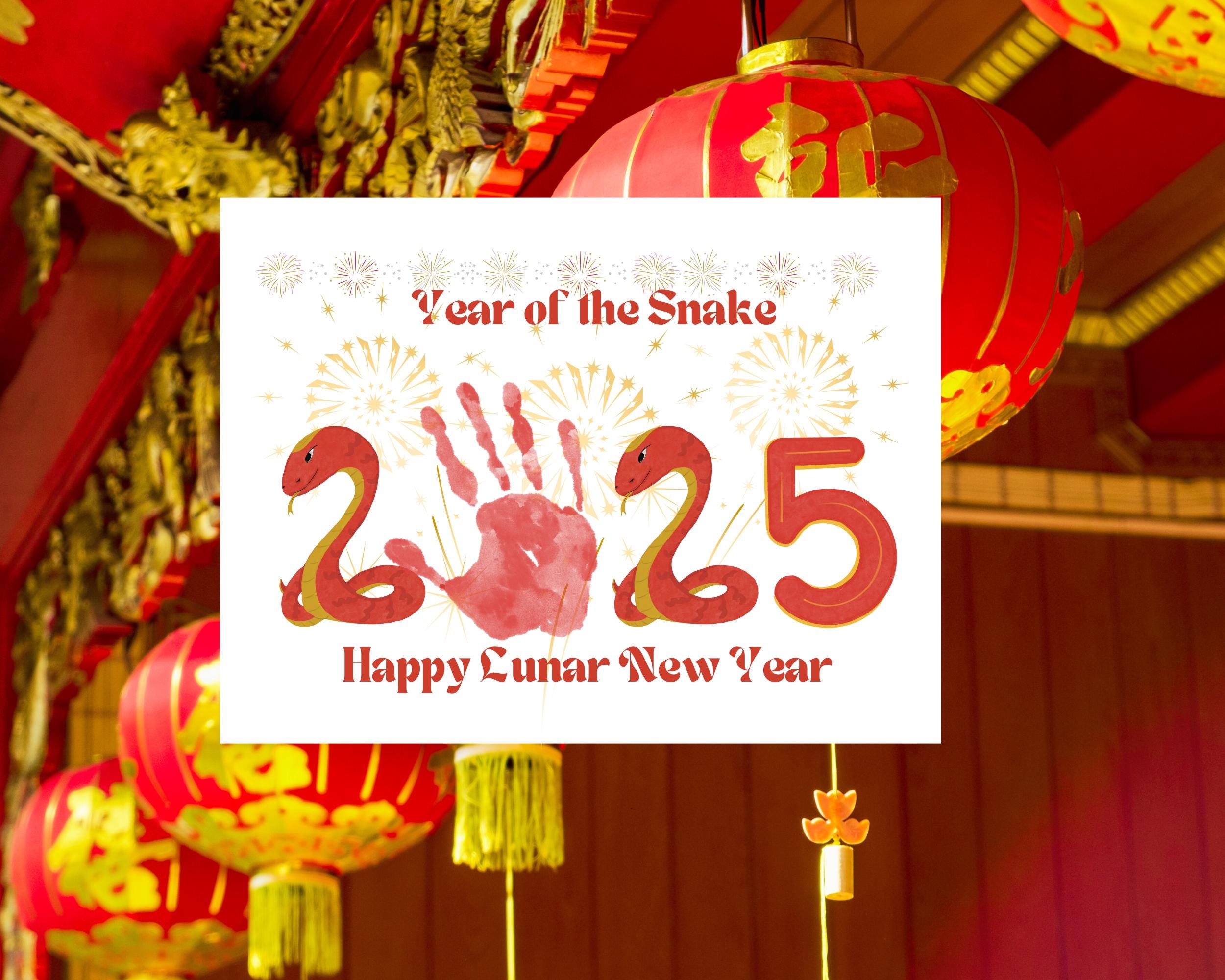 Lunar New Year 2025 Handprint Craft/year of the Snake/chinese New Year ...