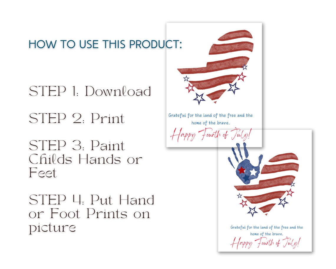 Flag 4th of July Handprint Craft - 4th of July Independence Day USA ...