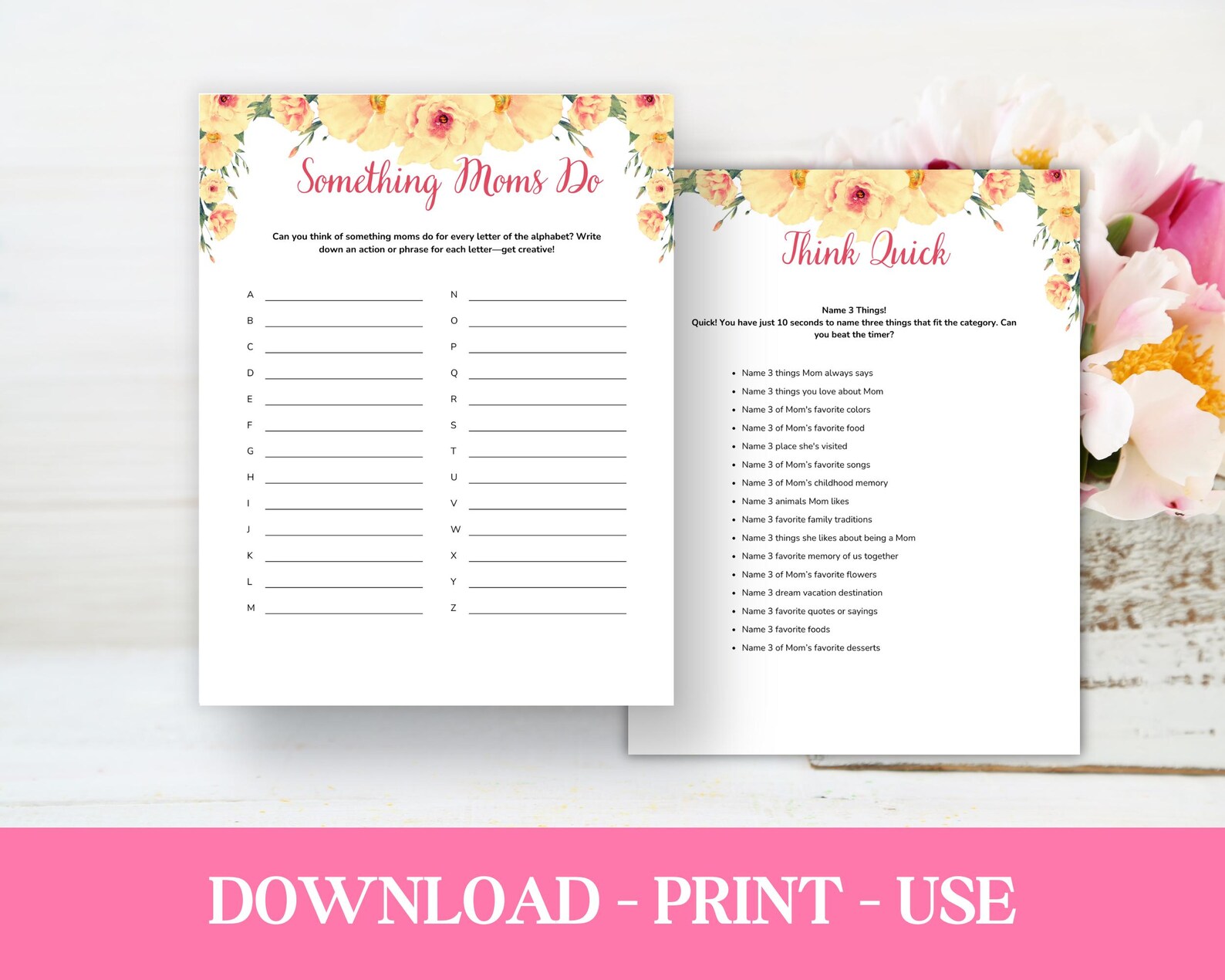 Mothers Day Game Bundle: Printable Party Games, Mothers Day Party Game ...