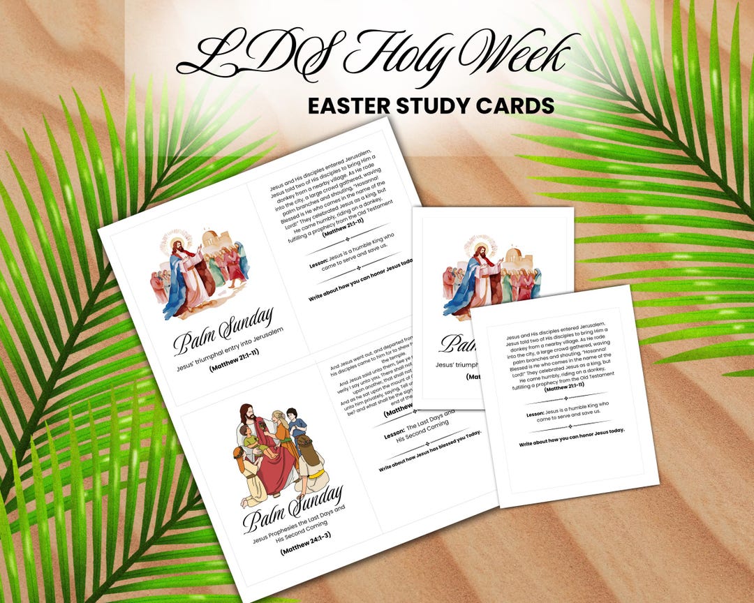 LDS Holy Week Study Cards Printable/easter Palm Sunday Activity/easter ...