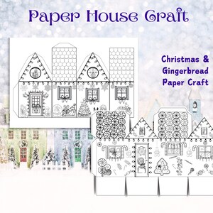 Christmas & Gingerbread Paper House Craft Kit Bundle/kids Activity/two ...