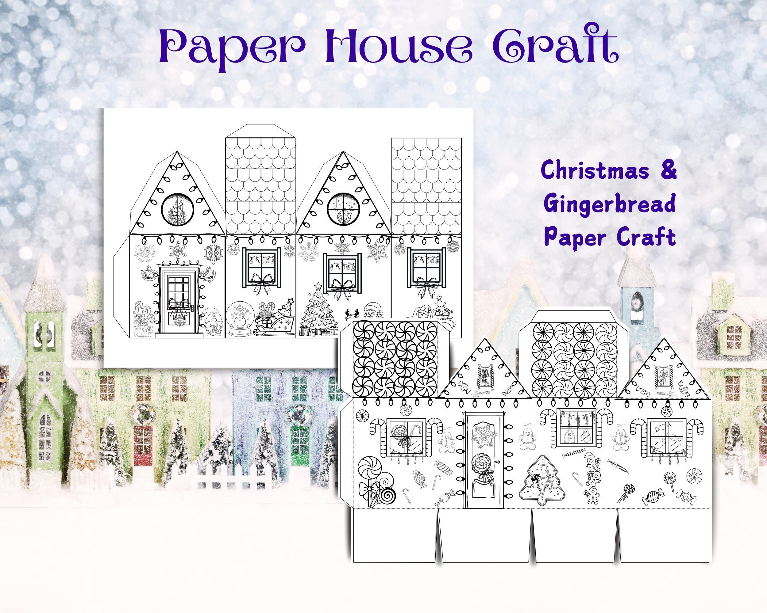 Christmas & Gingerbread Paper House Craft Kit Bundle/kids Activity/two ...
