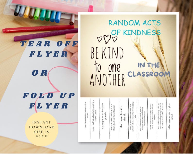 Random Acts of Kindness Teacher's Can Use in the Classroom. Tear off ...