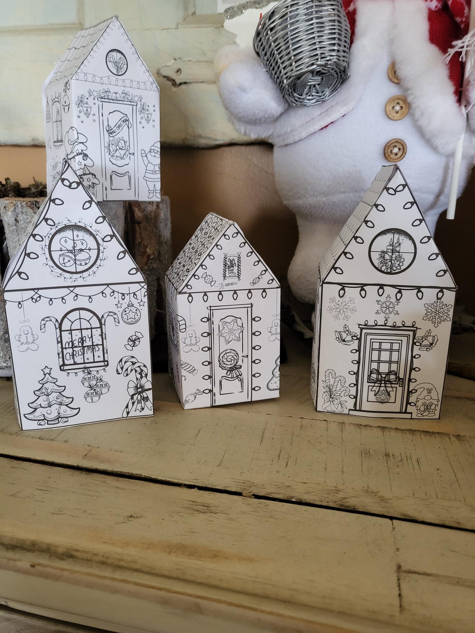 Christmas & Gingerbread Paper House Craft Kit Bundle/kids Activity/two ...