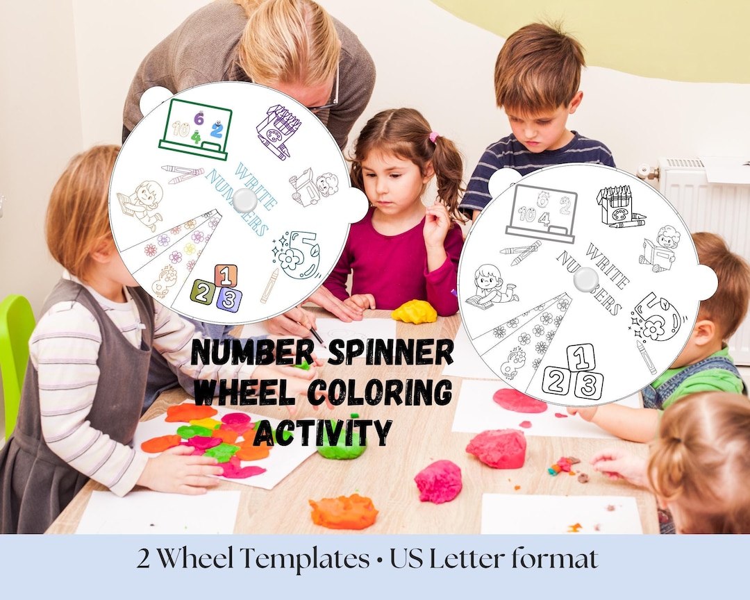 Numbers Spinner Wheel to Color - Preschool-kindergarten Activity ...