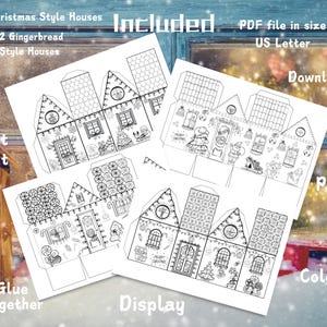 Christmas & Gingerbread Paper House Craft Kit Bundle/kids Activity/two ...