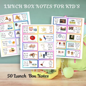 Printable Lunchbox Notes for Kids and Tweens/lunchbox Jokes for Kids/50 ...