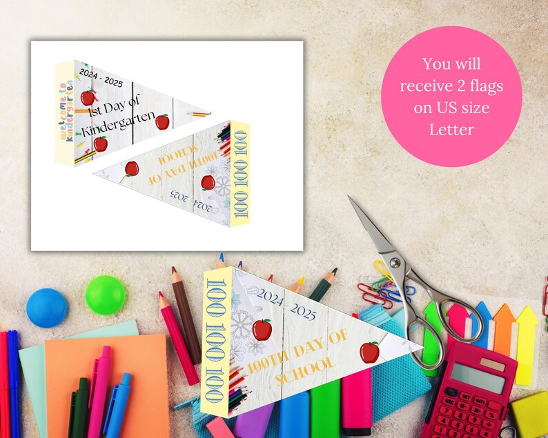 Kindergarten Pennant Flag/preschool Pennant/celebrate Your Teacher Flag ...