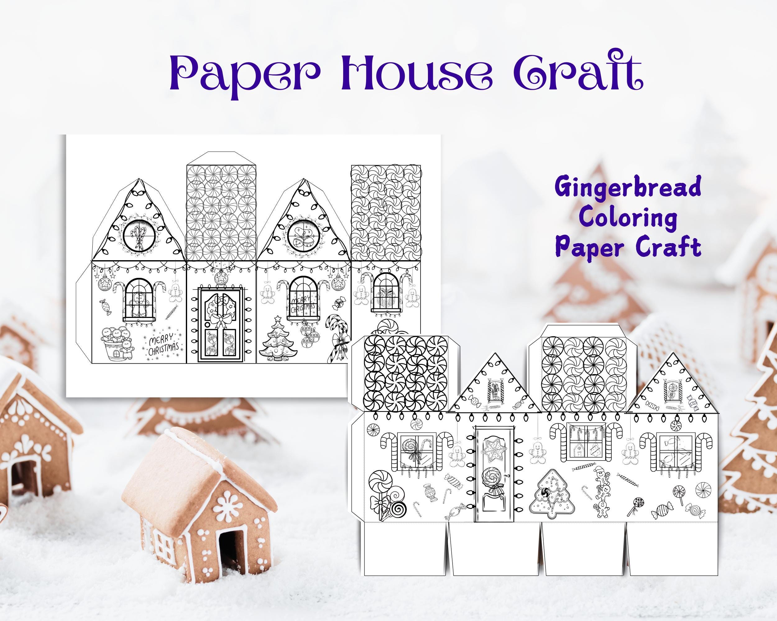 Gingerbread Paper House Kids Activity/printable Paper Craft/kids ...