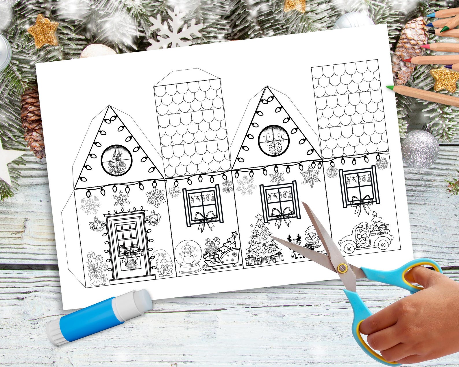 Christmas & Gingerbread Paper House Craft Kit Bundle/kids Activity/two ...