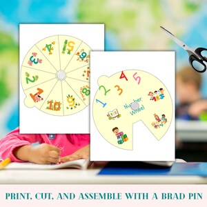 Count 1-10 Math Wheel Activity-preschool- Kindergarten Game- Printable ...