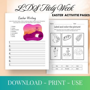 LDS Holy Week Activities Printable/easter Palm Sunday Activity/easter Kid's Activities/children ...