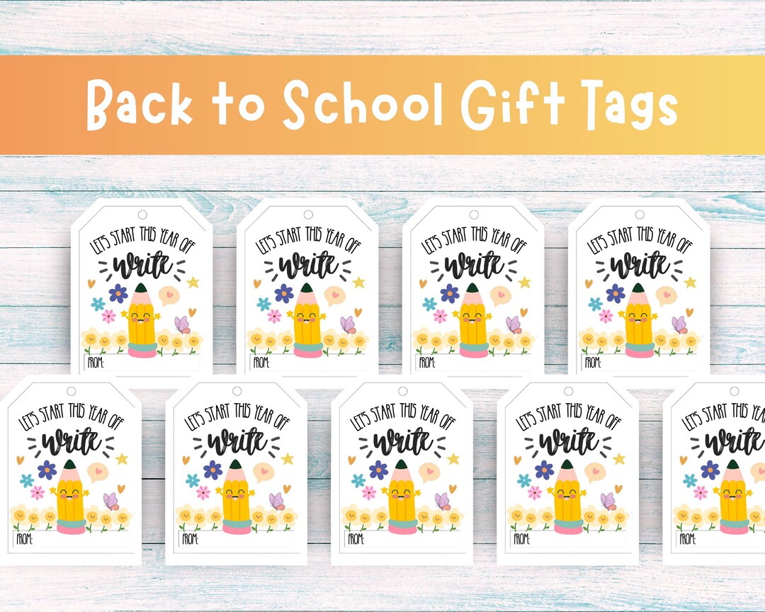 Printable Back to School Gift Tags: Teacher & Student Treats (instant ...