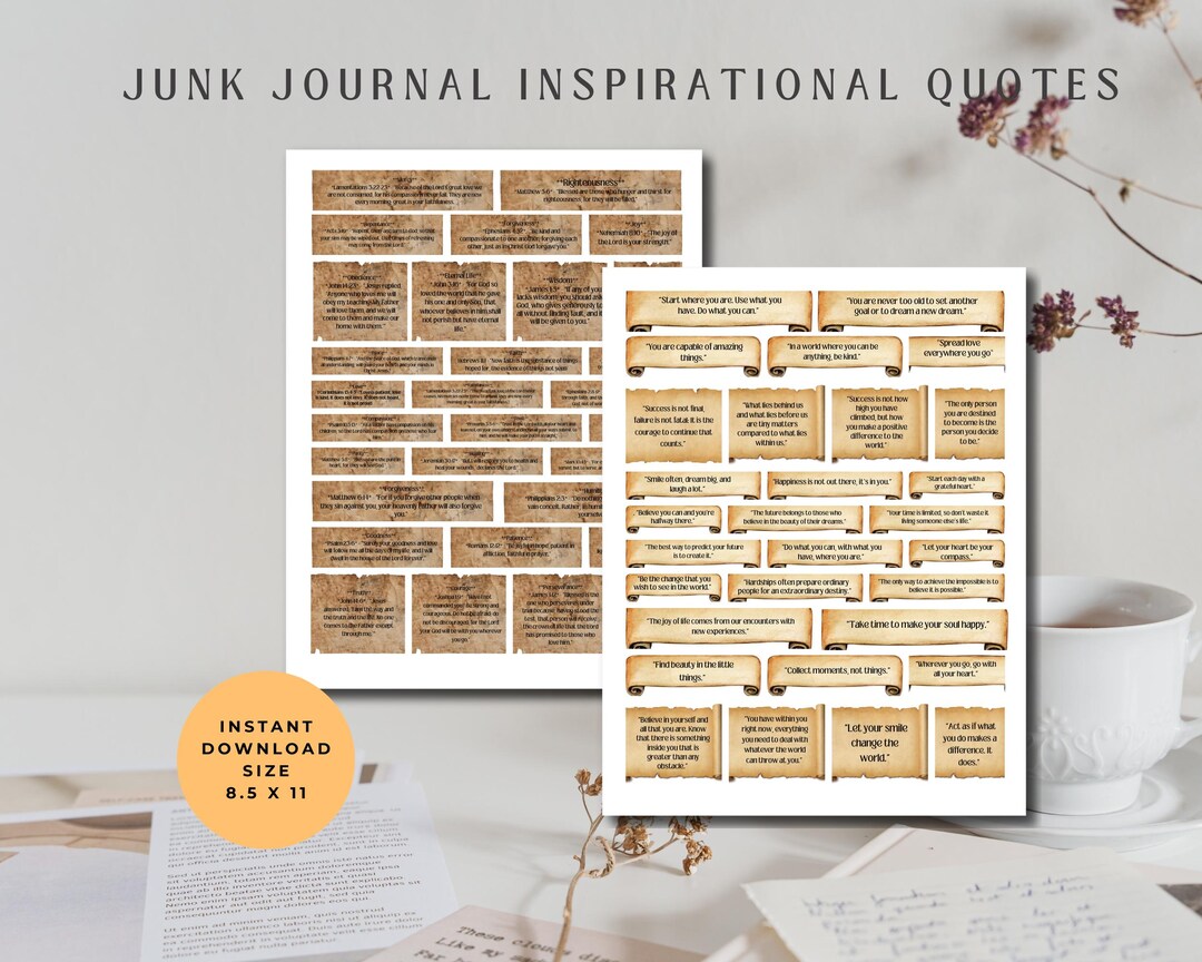 Inspirational Quotes for Junk Journals: Printable Embellishments ...