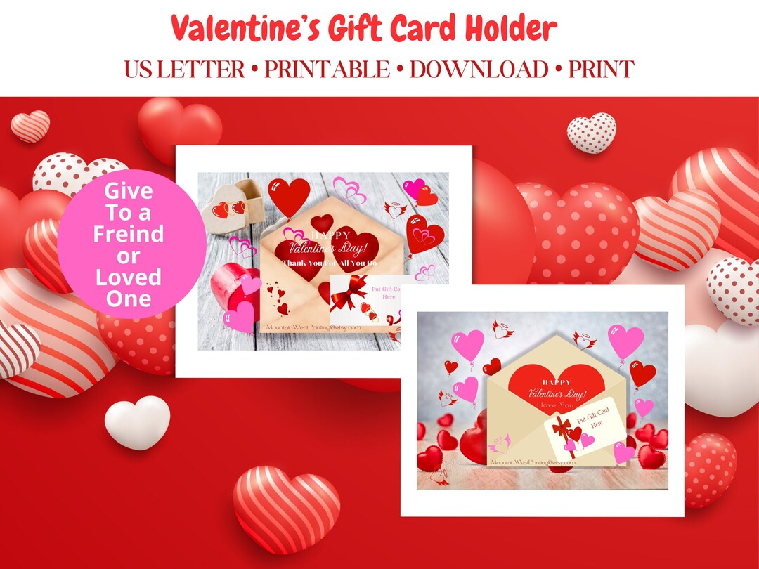 Printable Valentine's Gift Card Holder (instant Download) - Etsy