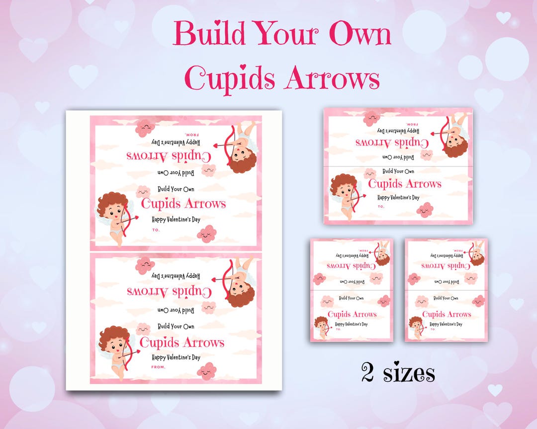 Valentine's Day Treat Bag Topper/build Your Own Cupids Arrows/2 Sizes ...