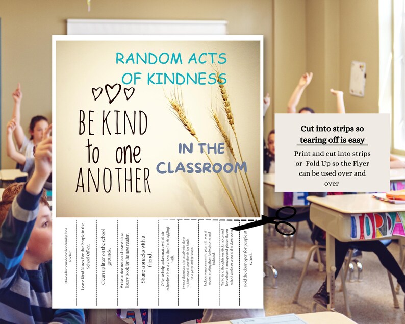 Random Acts of Kindness Teacher's Can Use in the Classroom. Tear off ...