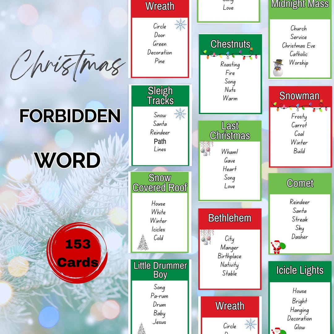 Christmas Forbidden Words |printable Christmas Game |party and ...
