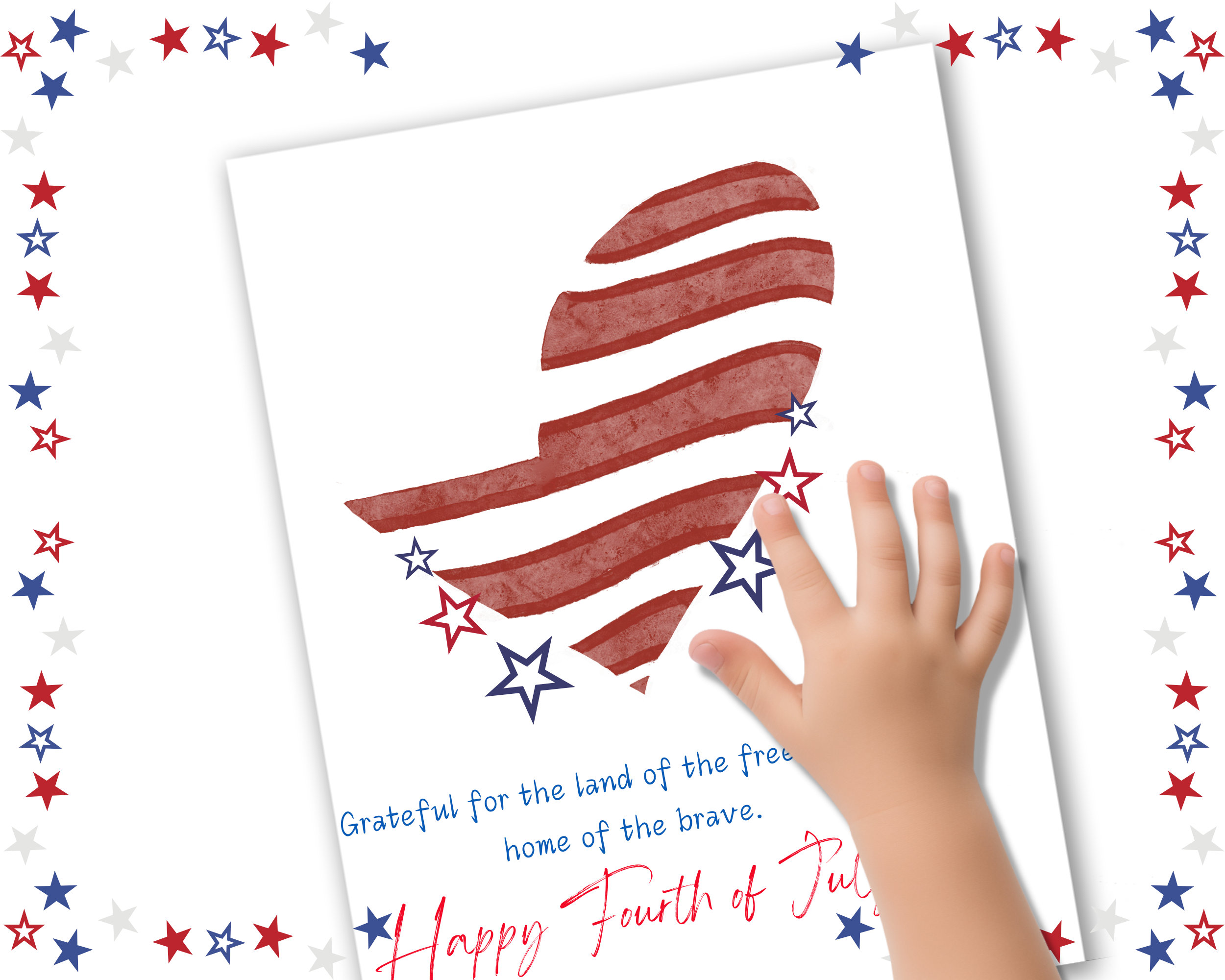 Flag 4th of July Handprint Craft - 4th of July Independence Day USA ...