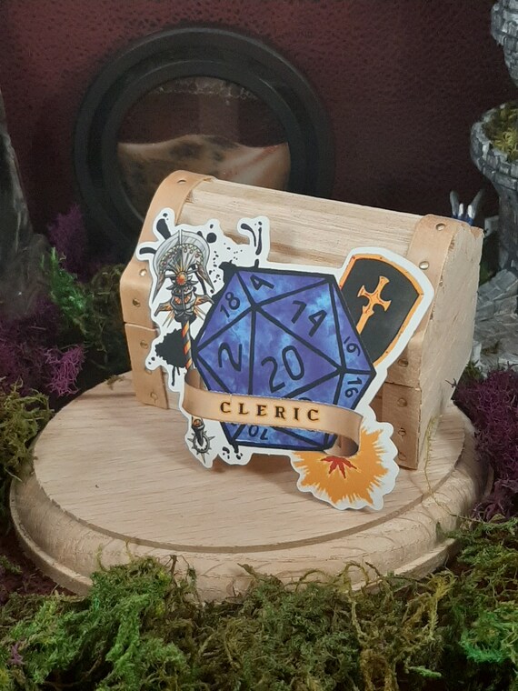 Dungeons & Dragons Vinyl Class Stickers Nerdy DND Cleric - Etsy
