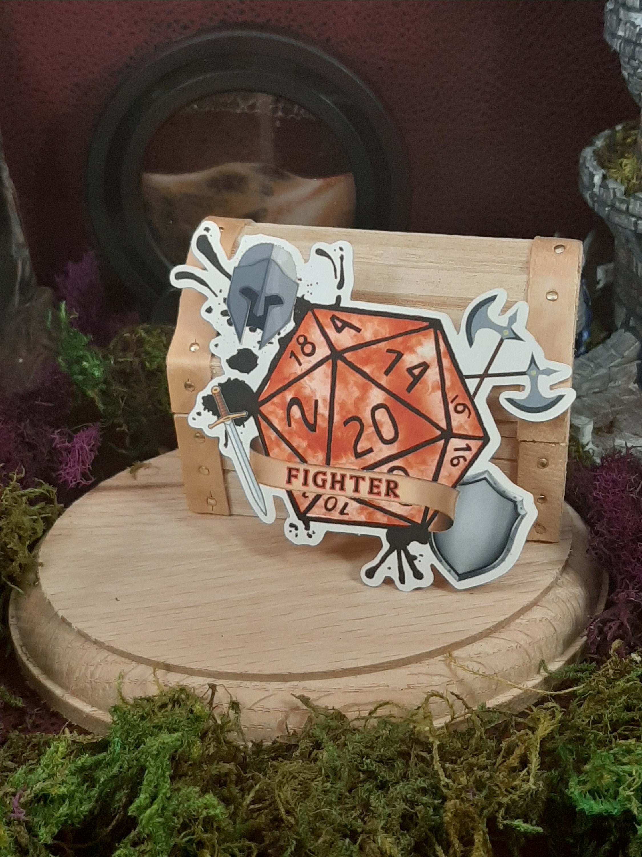 Dungeons & Dragons Vinyl Class Stickers Nerdy DND Fighter | Etsy