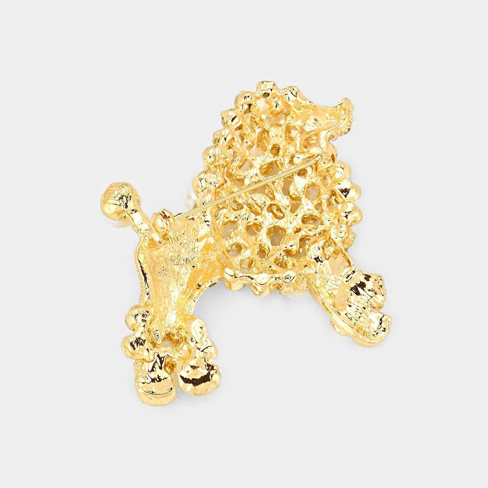 Crystal Embellished Pearl Poodle Pin - Etsy