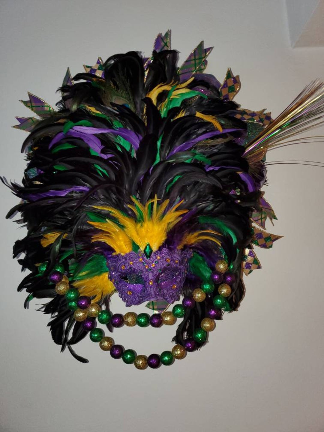 Mardi Gras Mask Wreath, Mardi Gras Wreath, Wreath, Fleur De Lis Wreath ...