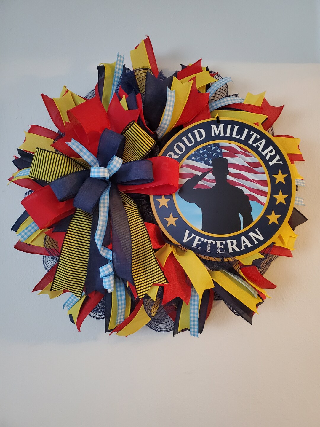 Proud Military Veteran Wreath: Patriotic Memorial Decor - Etsy