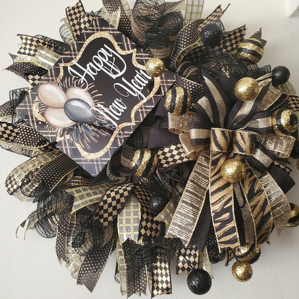 New Year Wreath - Etsy