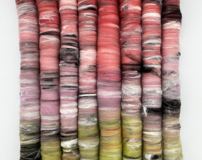 Textured Angora Art Rolag Set for Spinning, Yarn, White/black/green ...