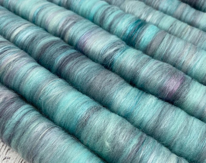 Rolag Set for Spinning, Yarn, Pastel Aqua/gray - Etsy