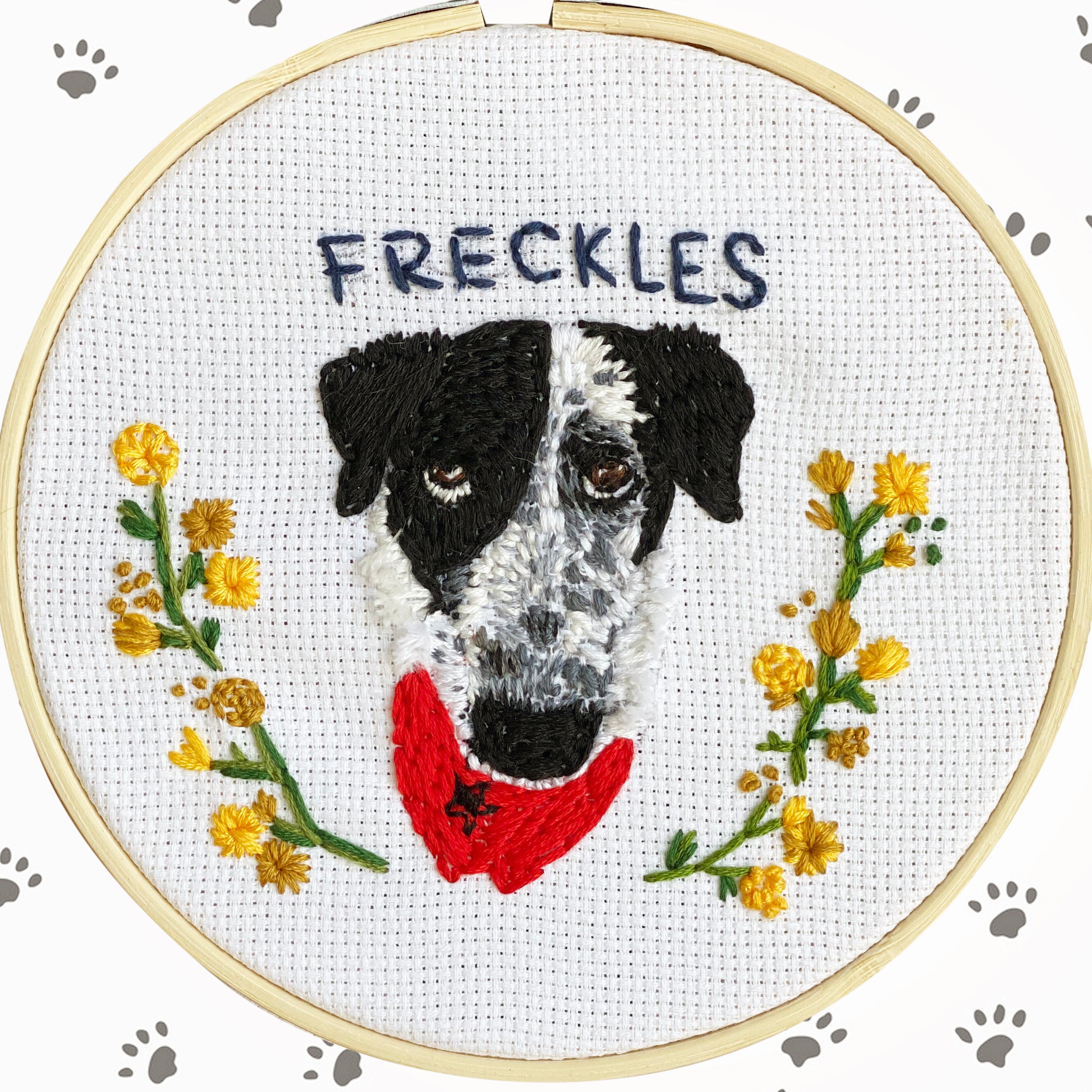 DOG Custom Embroidered Pet Portrait | Etsy