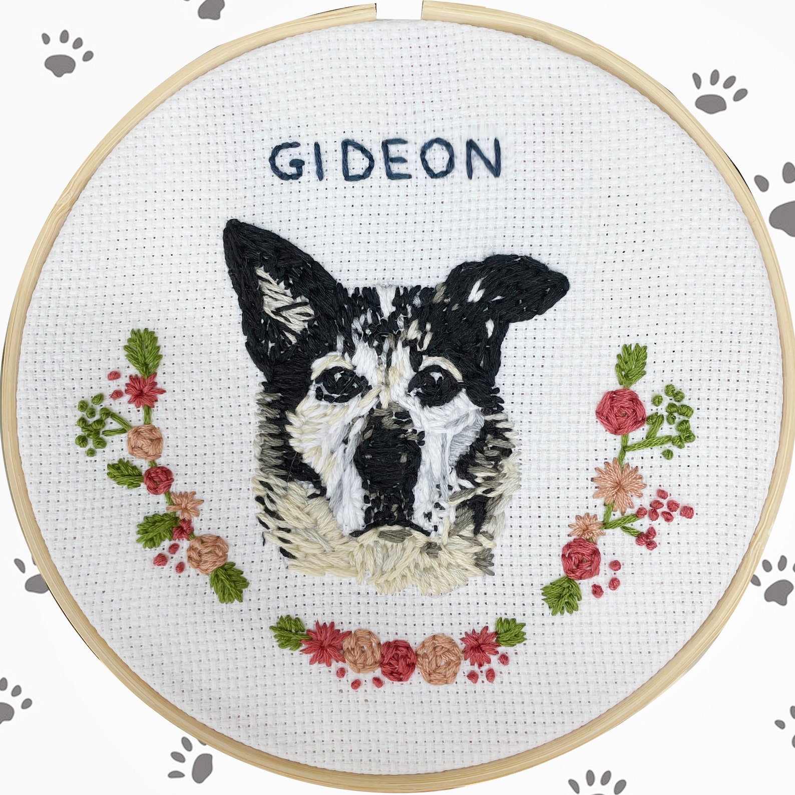 DOG Custom Embroidered Pet Portrait | Etsy