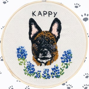 DOG - Custom Embroidered Pet Portrait - Etsy