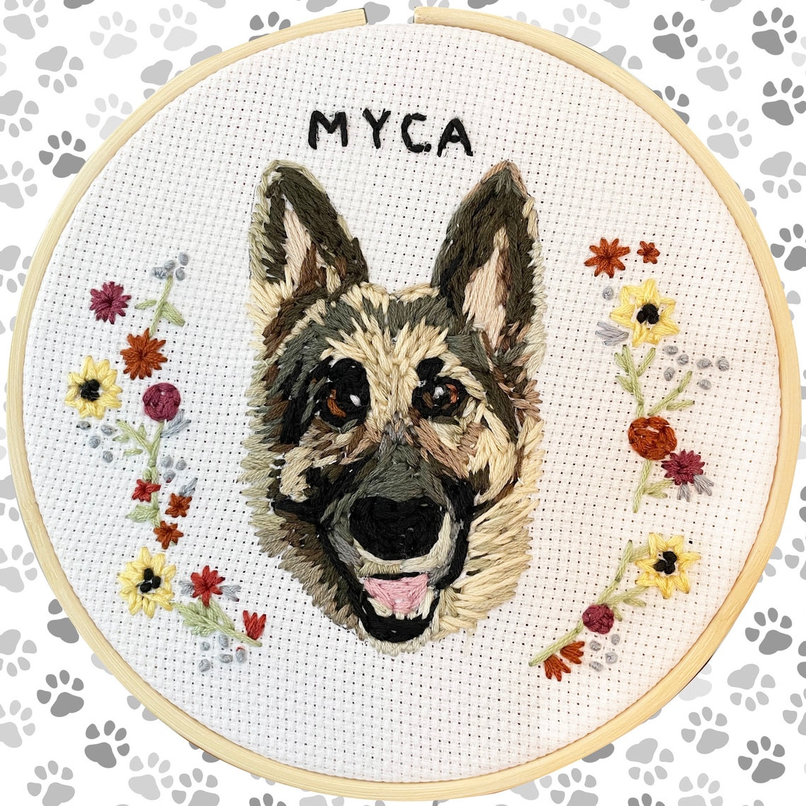 DOG Custom Embroidered Pet Portrait | Etsy