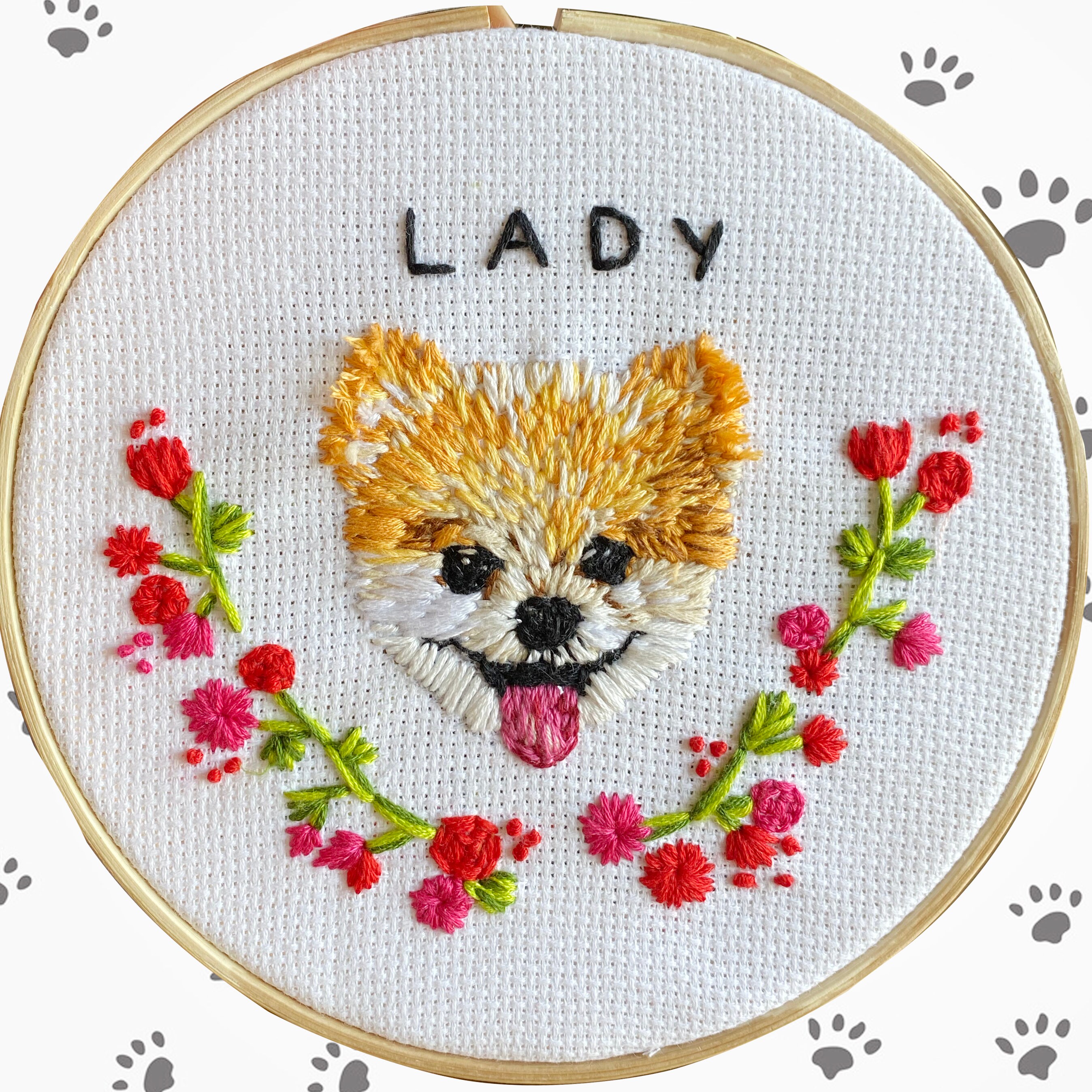 DOG Custom Embroidered Pet Portrait | Etsy