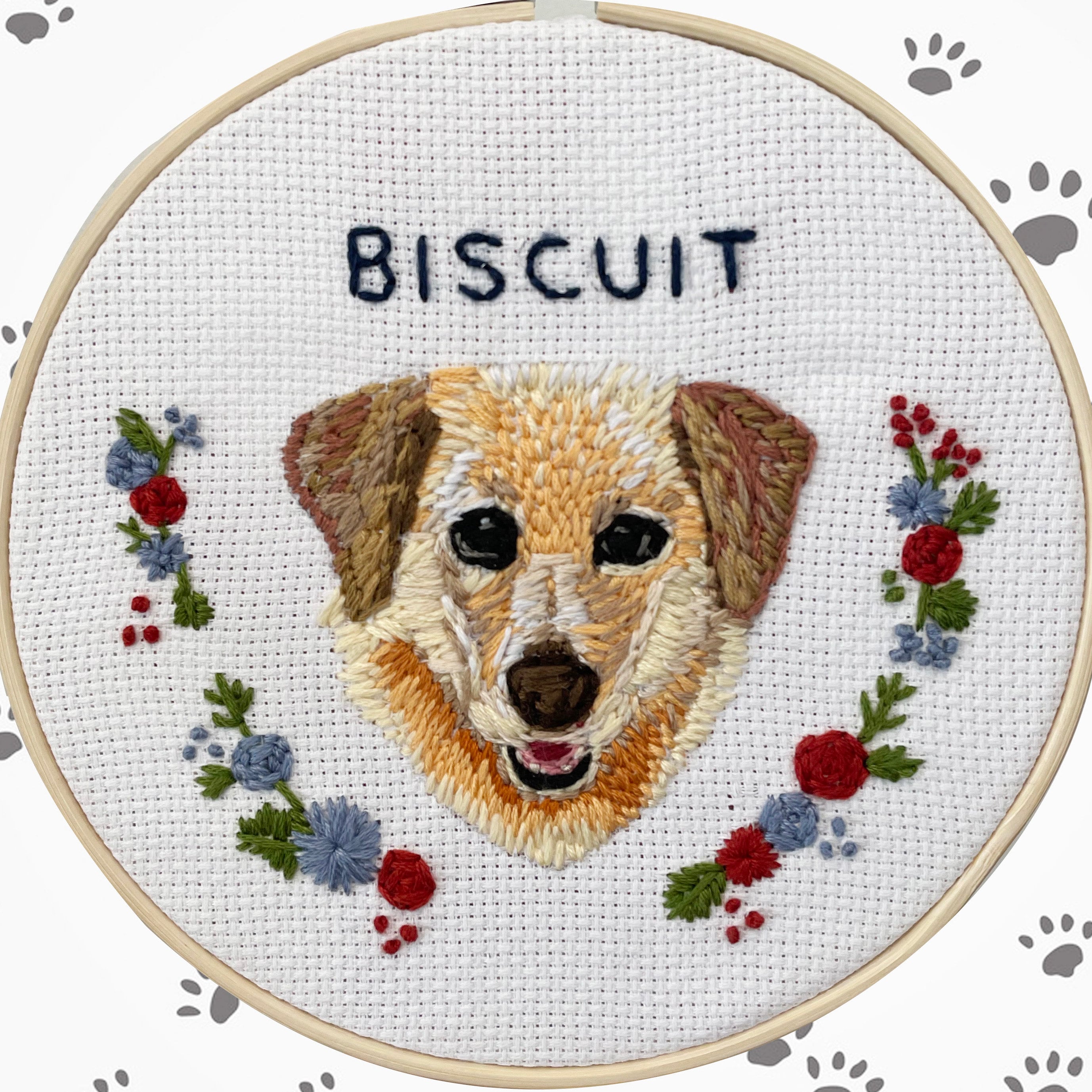 DOG Custom Embroidered Pet Portrait | Etsy