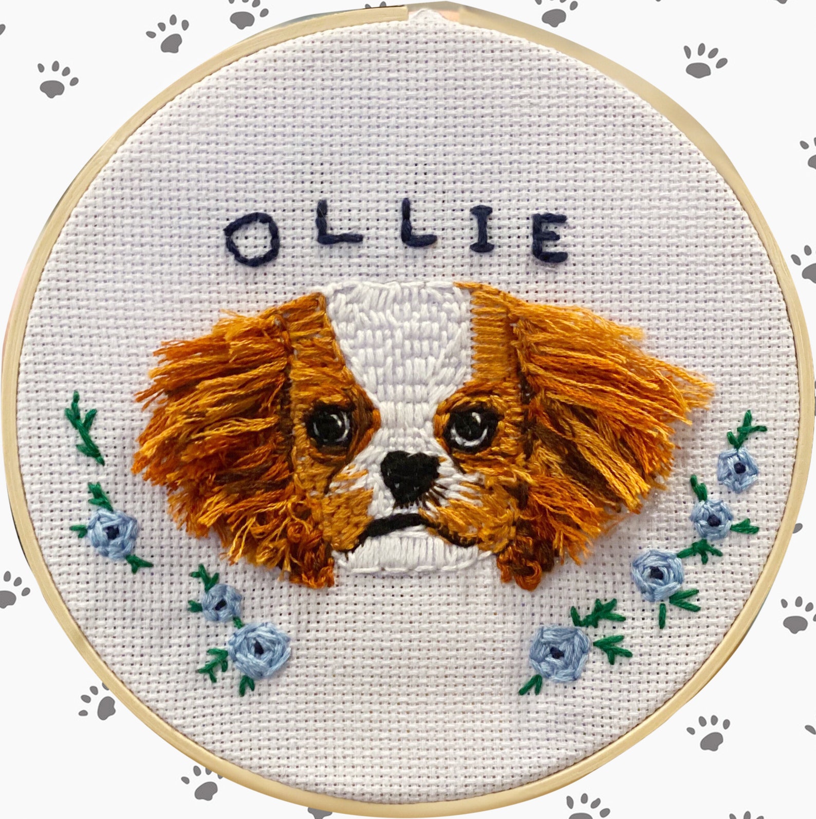 DOG Custom Embroidered Pet Portrait | Etsy