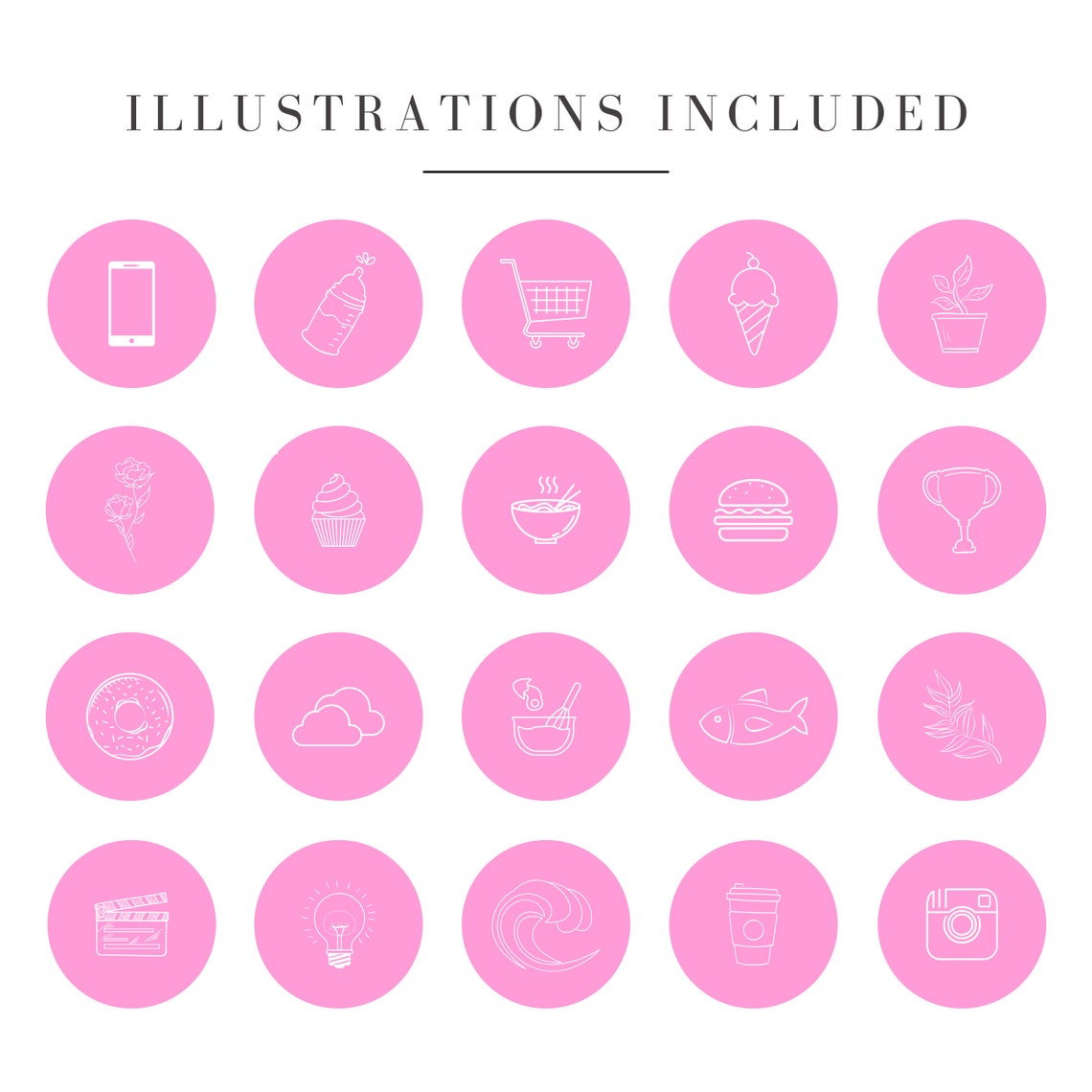 Lifestyle Instagram Highlight Icons - Light Pink, Instagram Highlight ...