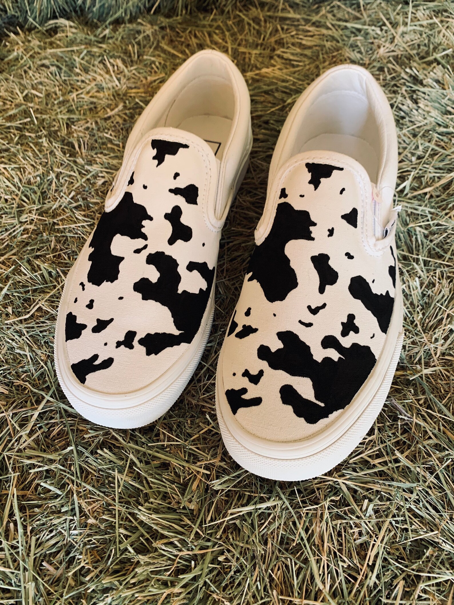 Cow Print Custom Vans - Etsy