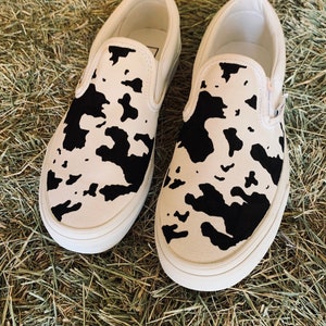 Cow Print Custom Vans - Etsy