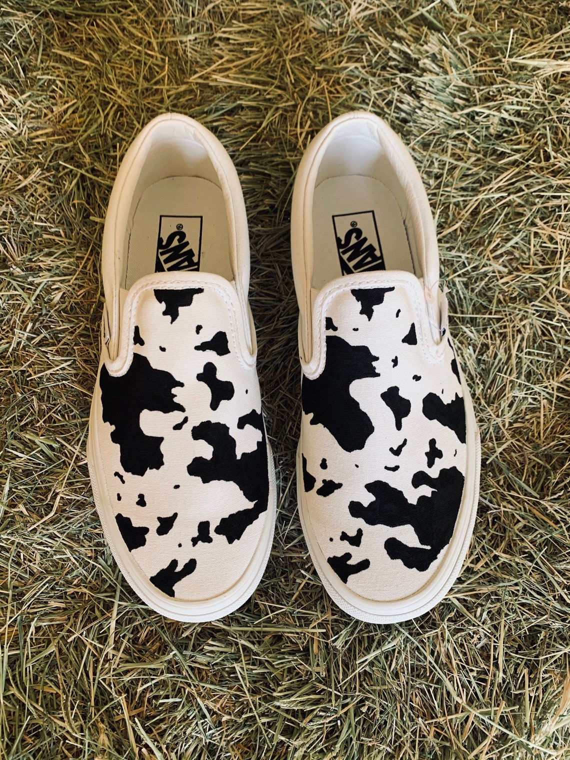 Cow Print Custom Vans - Etsy
