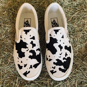 Cow Print Custom Vans - Etsy
