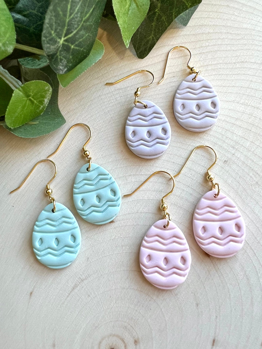Easter Egg Polymer Clay Earrings Spring Pastel Jewelry Affordable ...