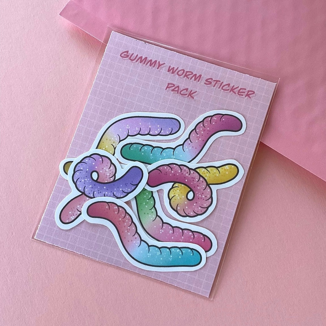 Gummy Worm Sticker Pack - Etsy