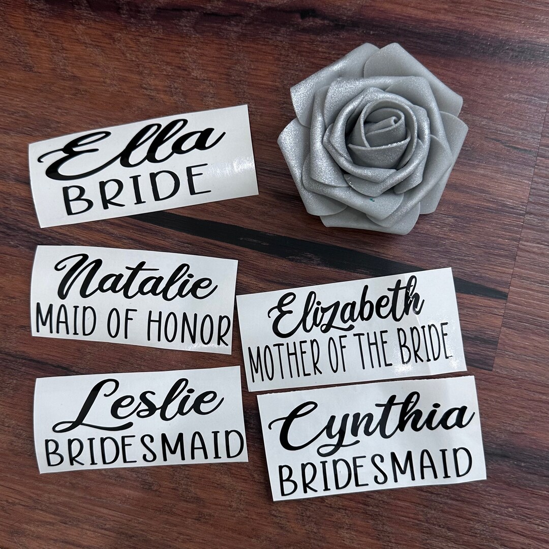 Bridesmaid Decals, Bridesmaid Stickers, Wedding Favors, Name and Role ...