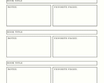 Reading Notes Template, Book Notes Printable, Reading Log Printable ...