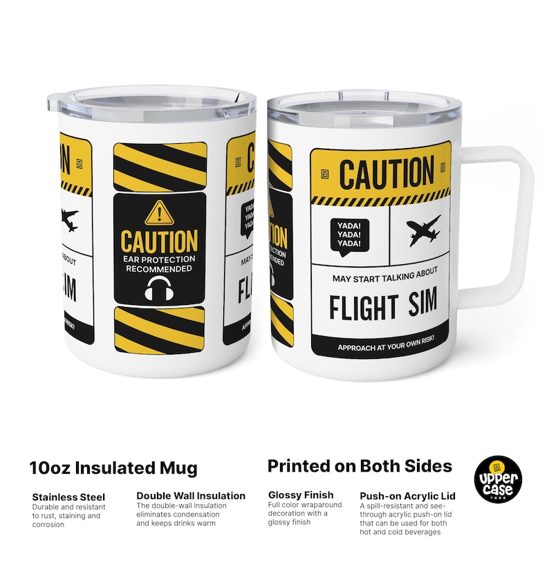 Funny Flight Sim Mug - Caution Sign Design Gift for Pilots - Etsy